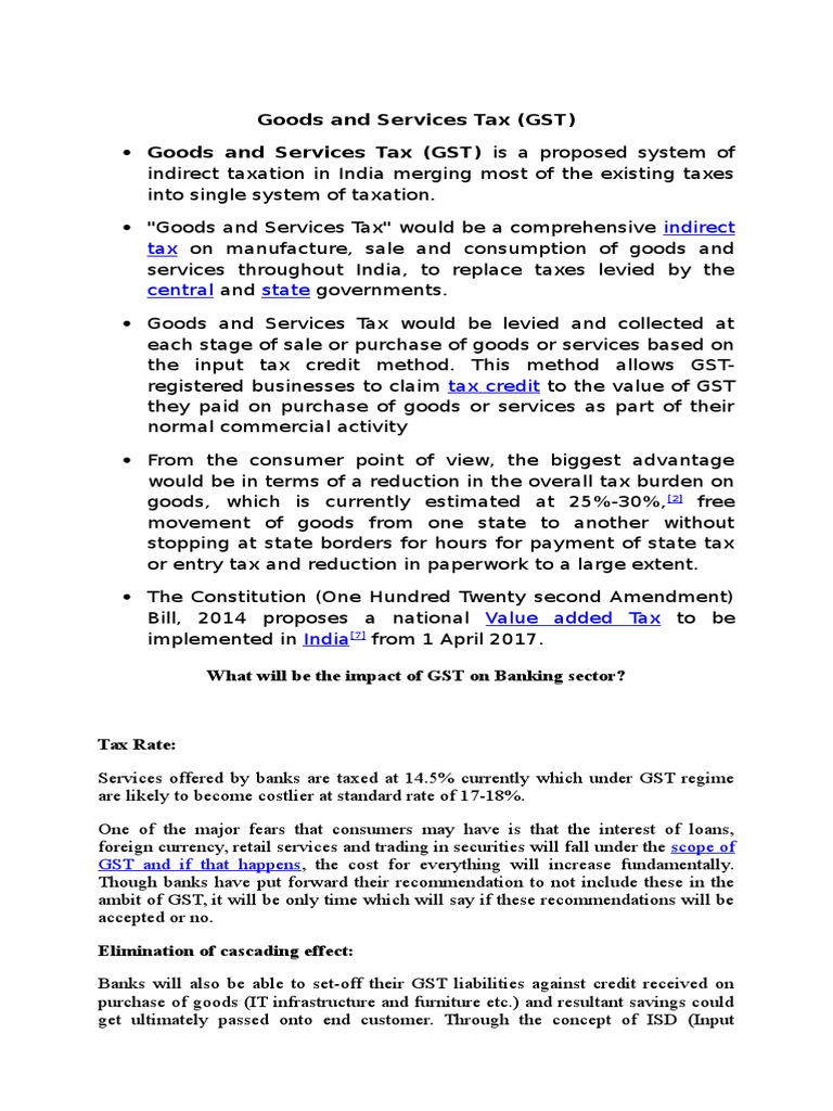 Goods and Services Tax | PDF | Value Added Tax | Taxes