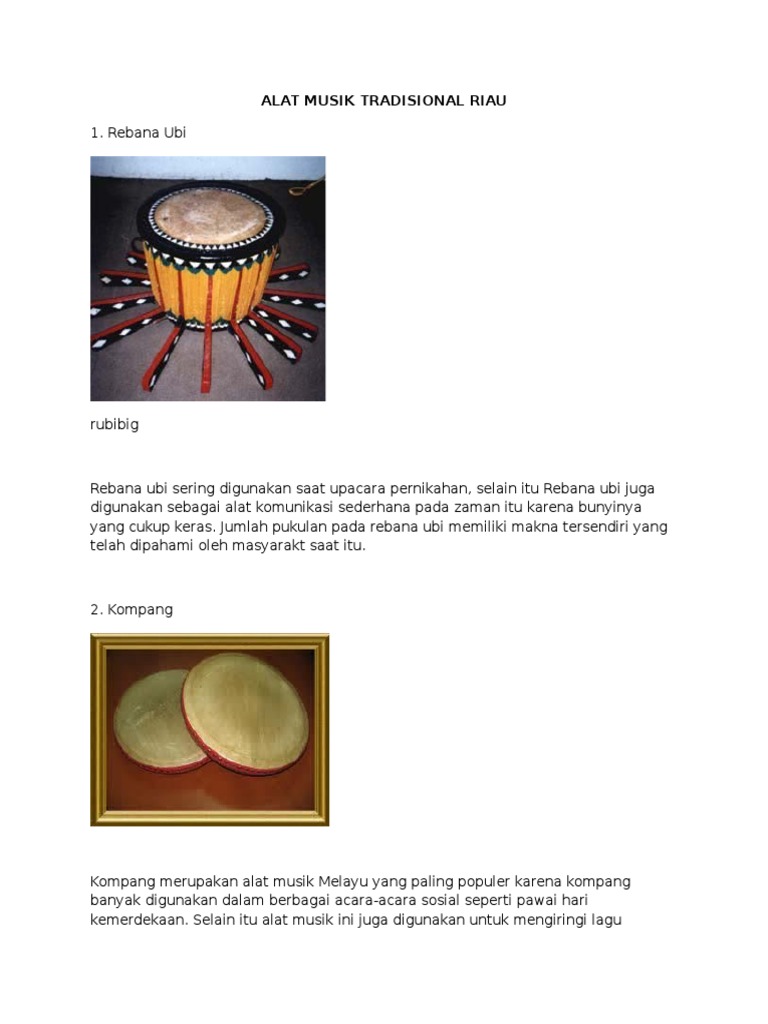 Alat Musik Tradisional Riau | PDF