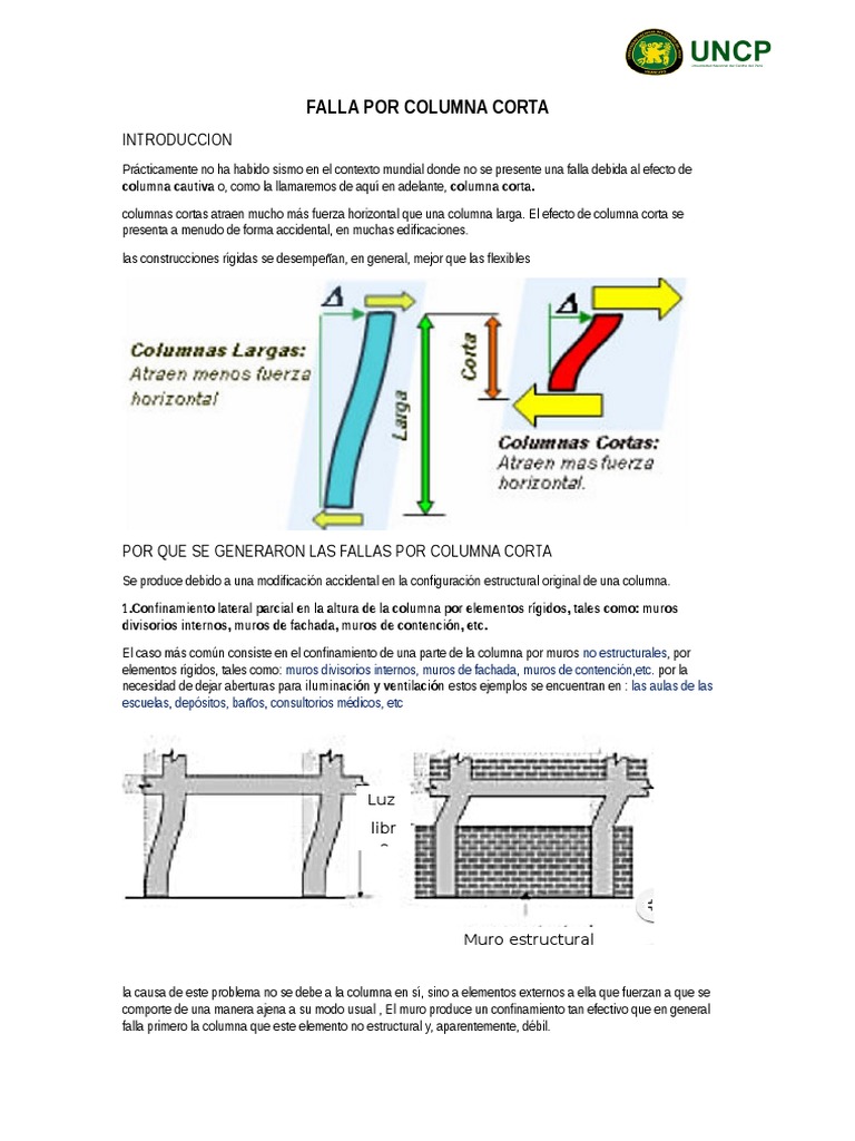 Lugares Donde Se Dio La Falla Por Columna Corta | PDF | Escala de ...