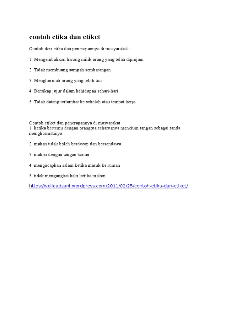 Contoh Etika | PDF | Ilmu Sosial | Kesehatan Holistik