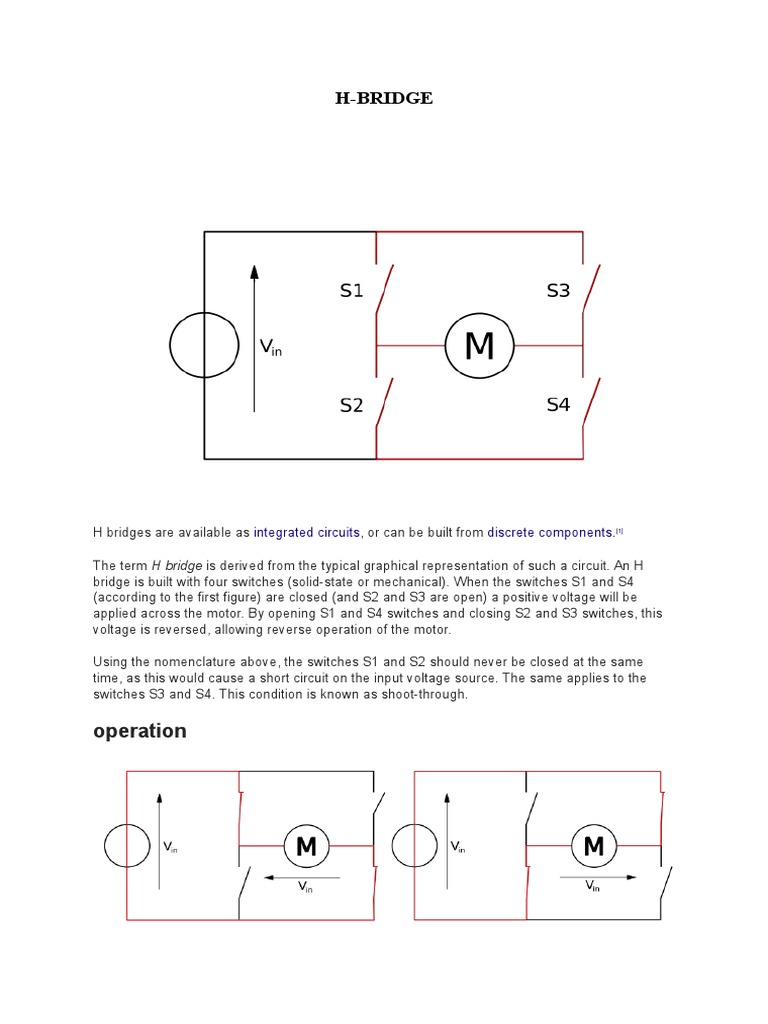 H-Bridge Circuit Operation Explained | PDF | Science & Mathematics