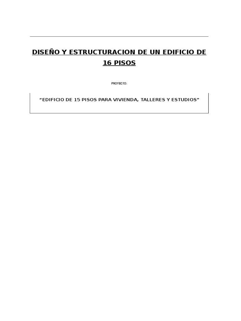 Parametros Diseño y Estructuracion de Un Edificio de 15 Pisos | PDF | Ingeniería de Edificación ...