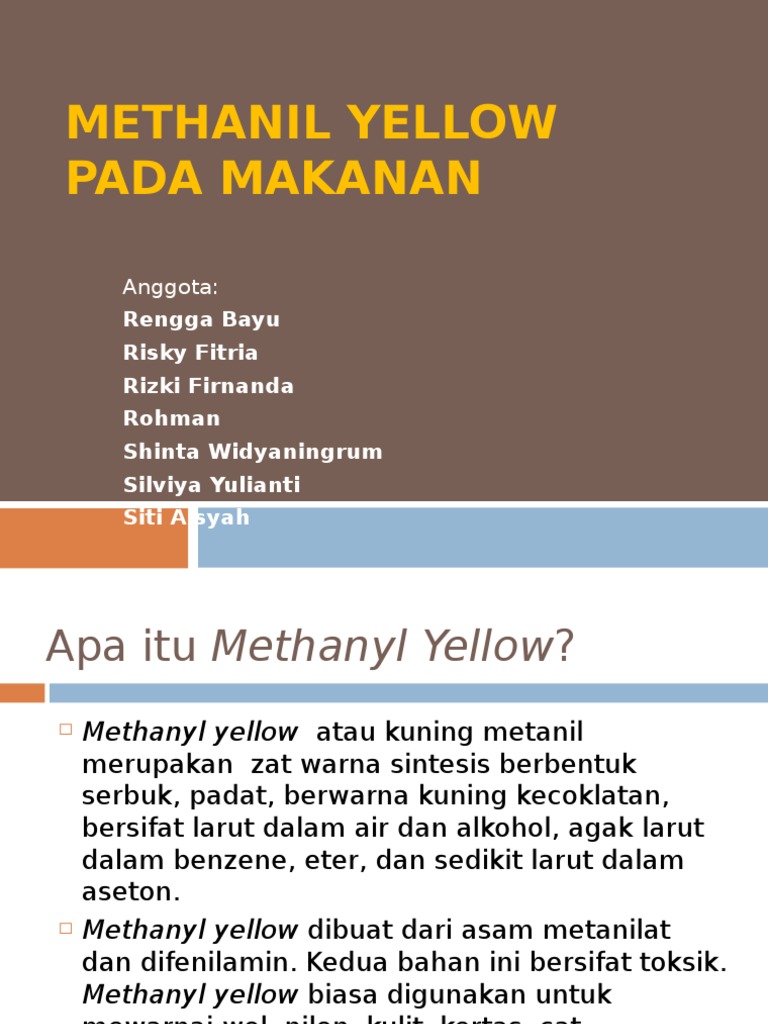 Methanil Yellow Kelompok 5 | PDF