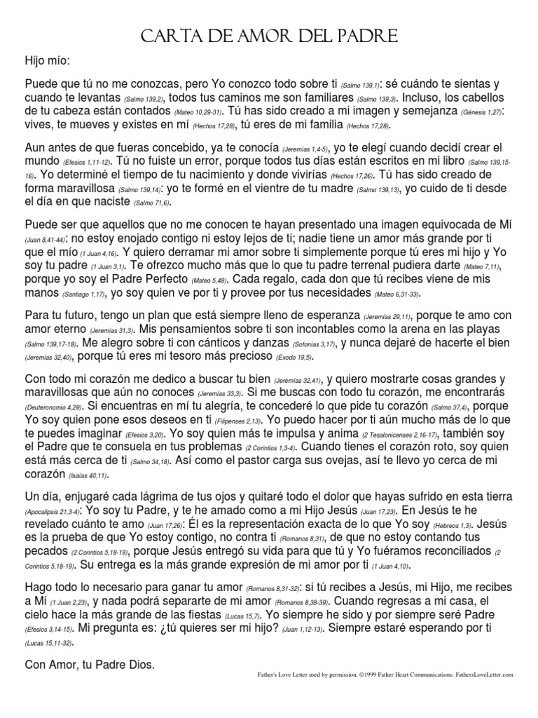 Carta de Amor Del Padre | PDF | Biblia hebrea | Contenido del Nuevo ...