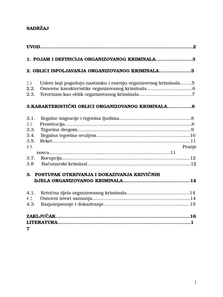 Seminarski Rad - Organizovani Kriminal | PDF