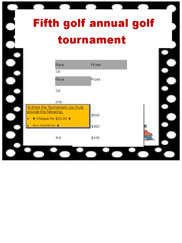 Fifth Annual Golf Tournament Details | PDF