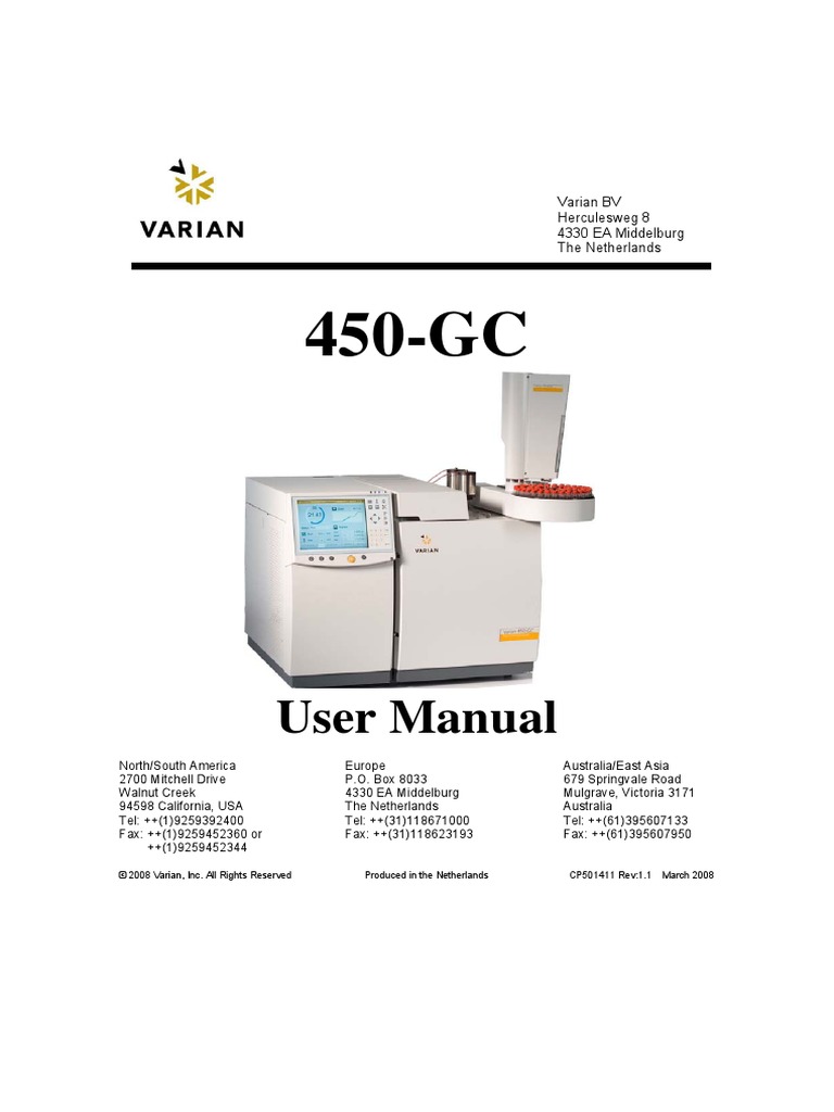 Varian GC450 User Manual English PDF | PDF | Gas Chromatography | Fuel ...