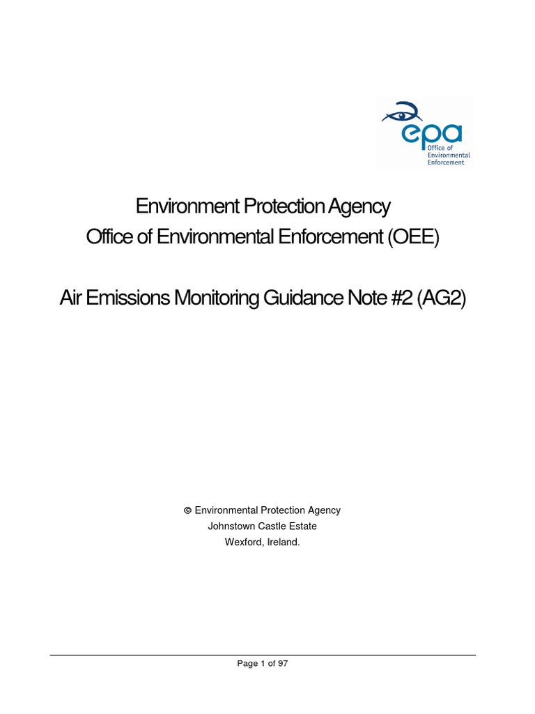 EPA Ireland Air Monitoring Guidance Note AG2 | PDF | Air Pollution ...