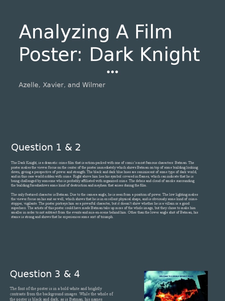 Analyzing A Film Poster | PDF | Batman | Leisure