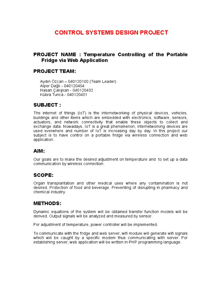 Control Systems Design Project | PDF | Internet Of Things | Php