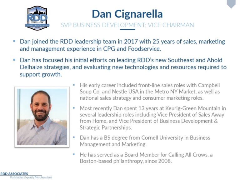 Dan Cignarella: SVP Business Development Vice Chairman | PDF | Career ...