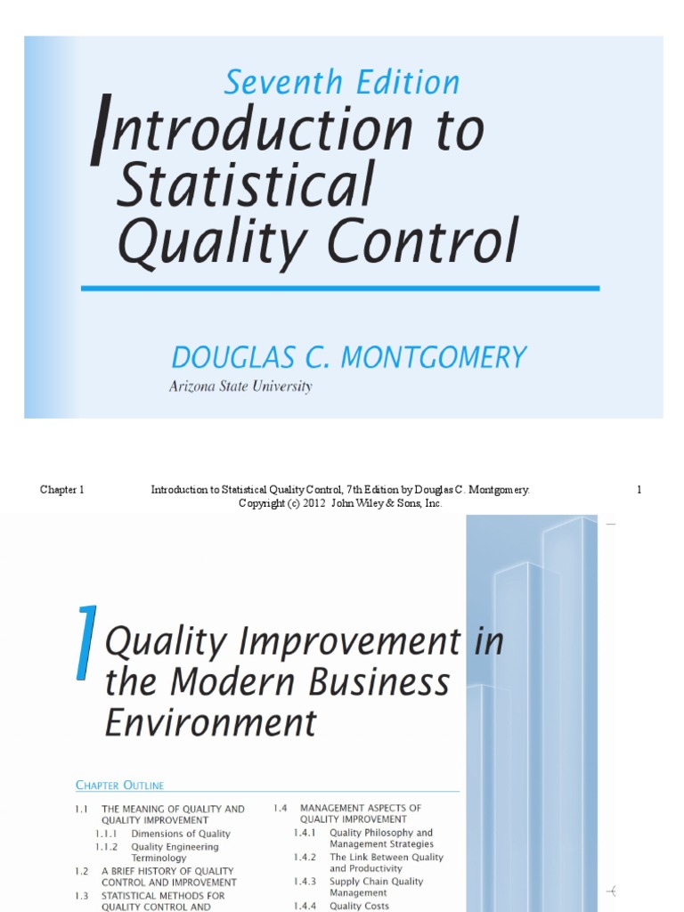 1 Introduction To Statistical Quality Control, 7th Edition by Douglas C ...