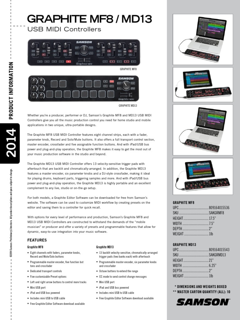 Graphite Mf8 Md13 Cutsheet | PDF | Sound | Sound Technology
