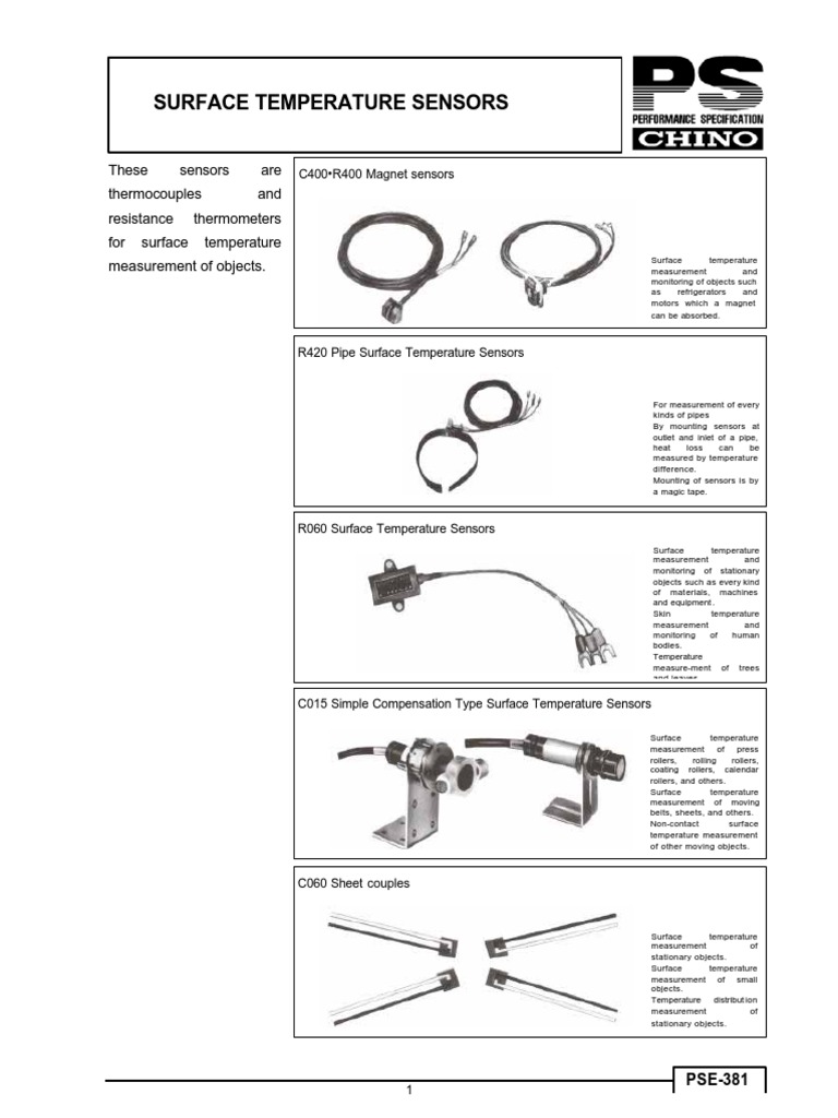 Surface Sensor S | PDF | Thermocouple | Thermometer
