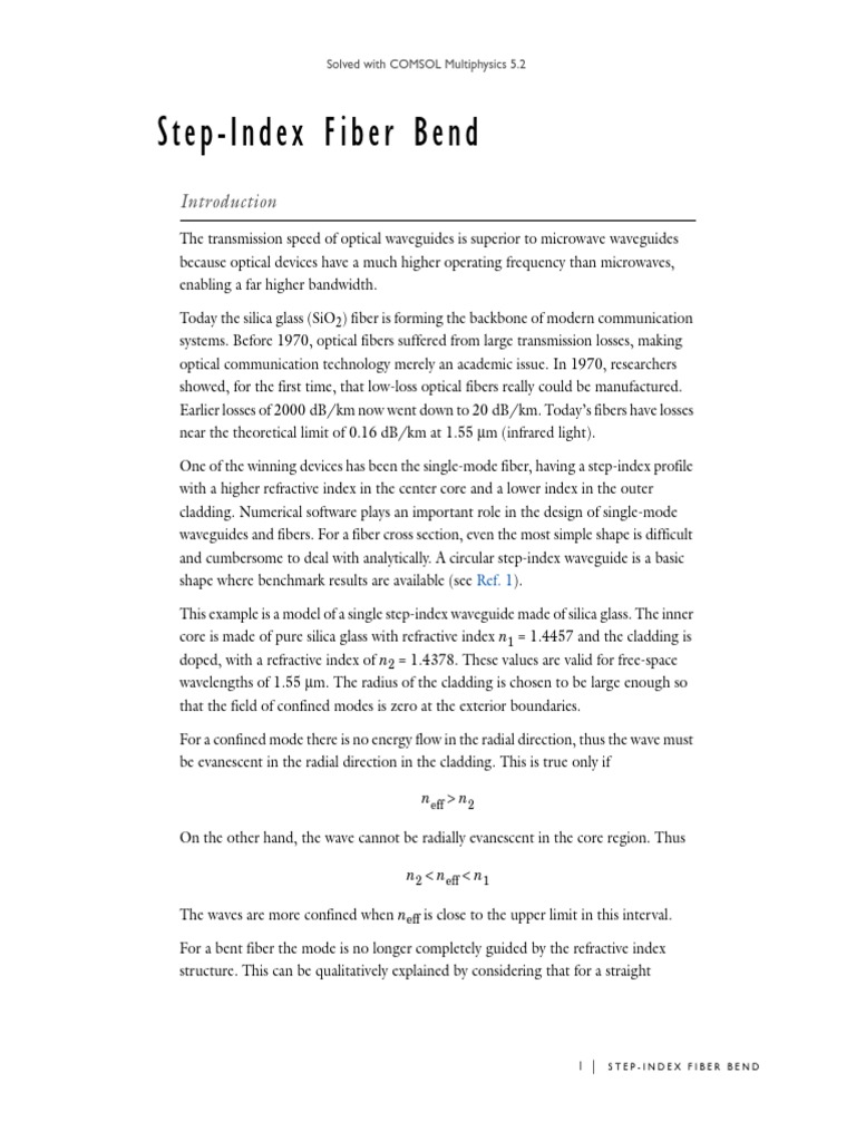 Models - Woptics.step Index Fiber Bend | PDF | Waveguide | Optical Fiber