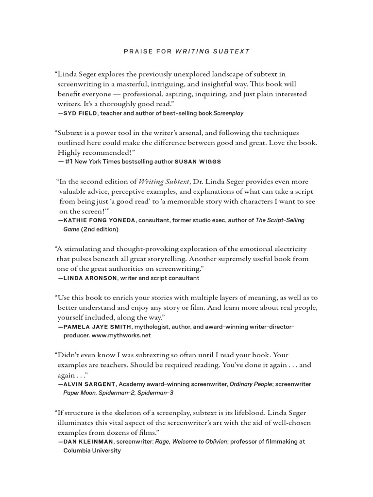 Writing Subtext, 2nd Edition Sample | PDF | Feeling | Unconscious Mind