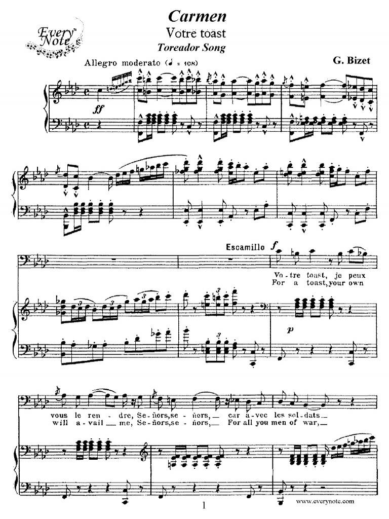 Votre Toast Carmen PDF | PDF