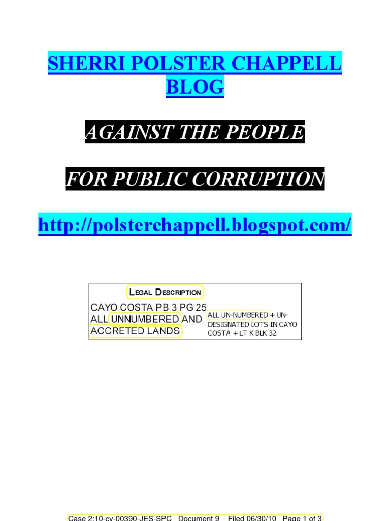 DISQUALIFICATION of CROOKED U.S. Judge Sheri POLSTER CHAPPELL | PDF ...