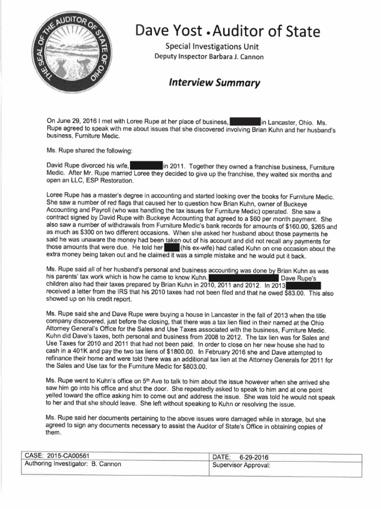 Loree Rupe Interview Summary | PDF