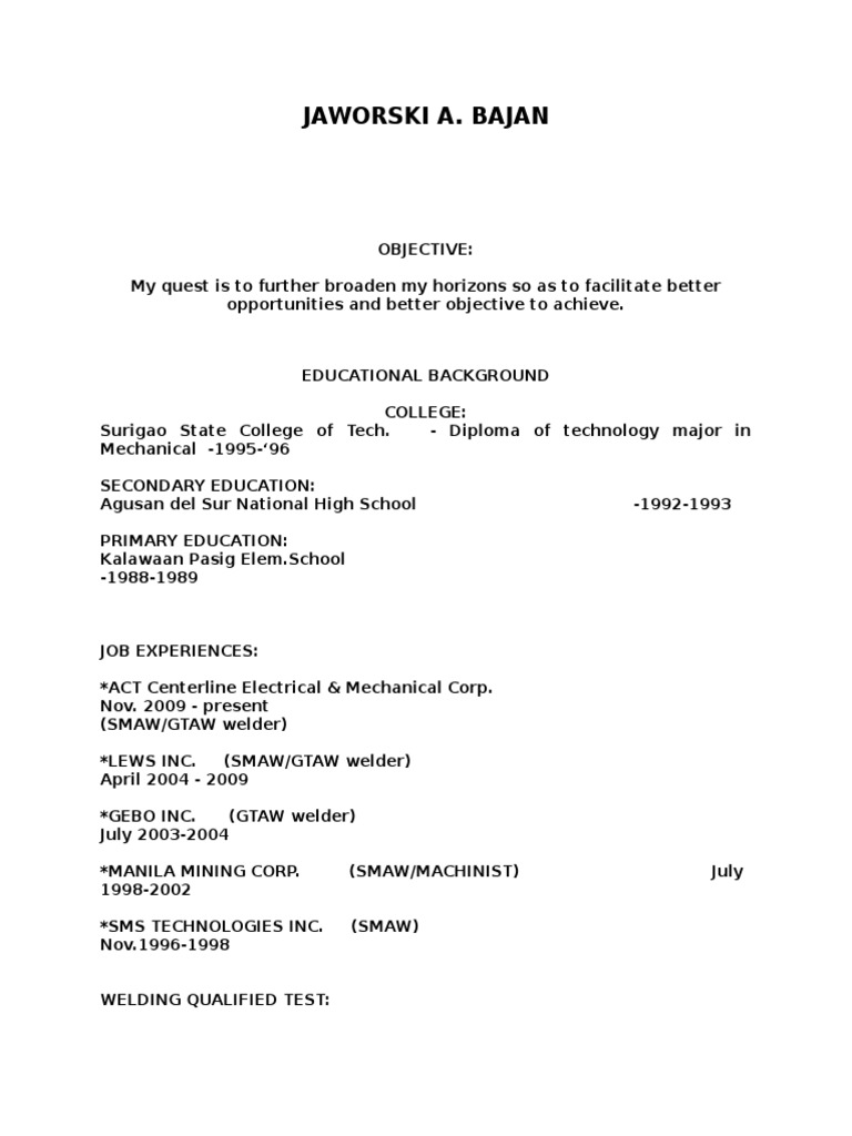 Jaworski A Bajan Resume | PDF