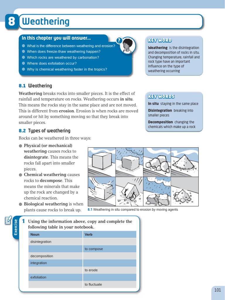 Weathering and Erosion Reading | PDF | Weathering | Rock (Geology)
