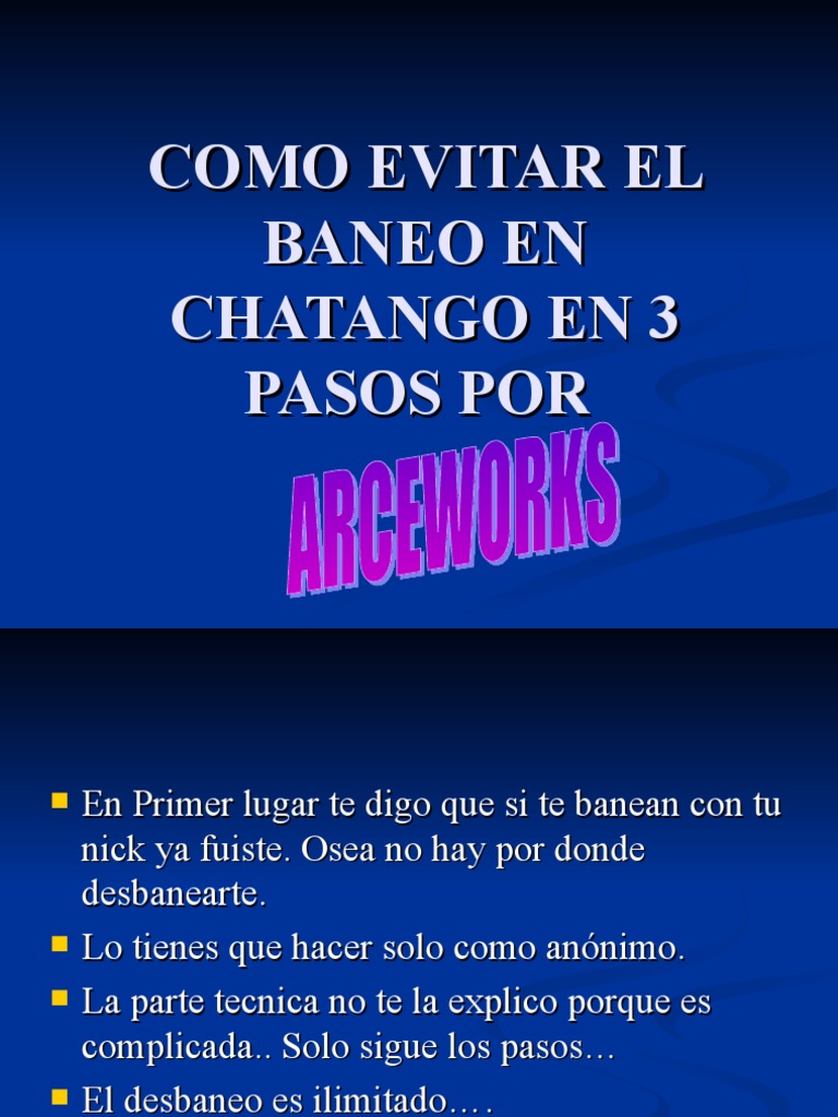 Evita el baneo en Chatango fácilmente | PDF