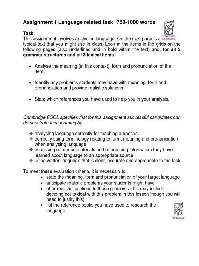 CELTA Assignment 1 | PDF | Stress (Linguistics) | English Language