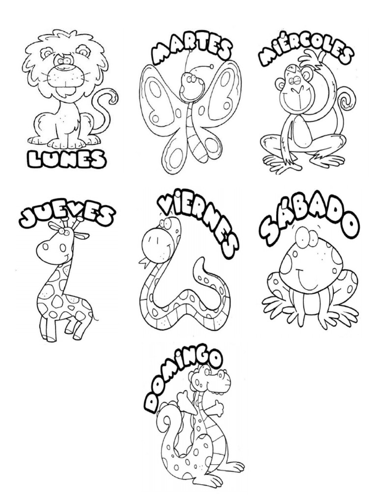 Dias de La Semana Colorear | PDF