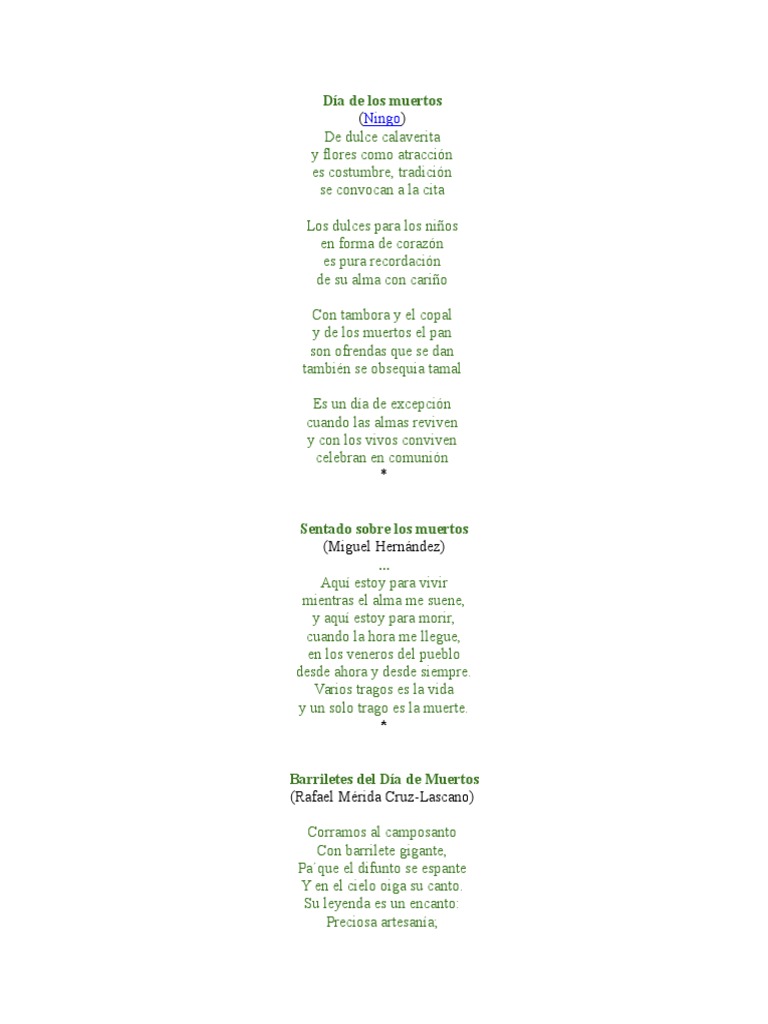 Poemas para el Día de Muertos | PDF