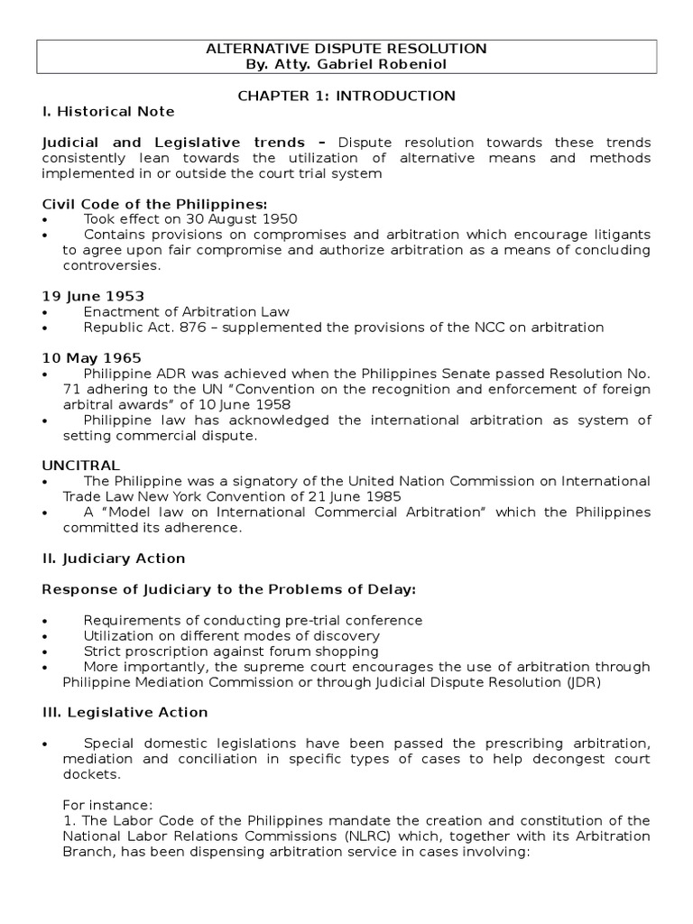 Alternative Dispute Resolution Long Quiz | Download Free PDF ...