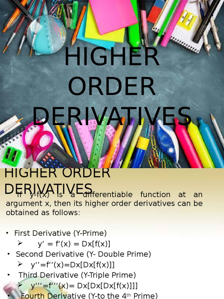 Higher Order Derivatives | PDF