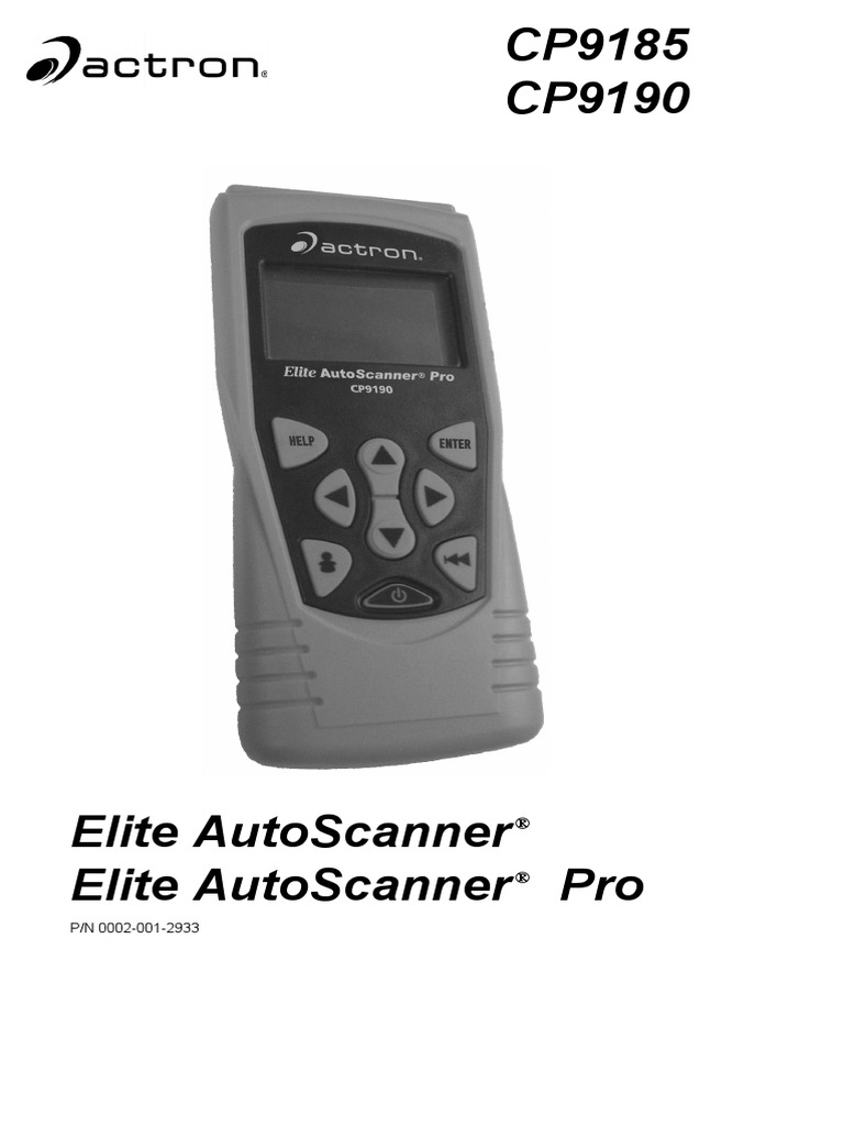 Actron CP9185 PDF | PDF | Batería (electricidad) | Software