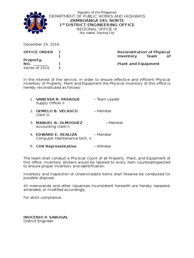 Sample Office Order | PDF