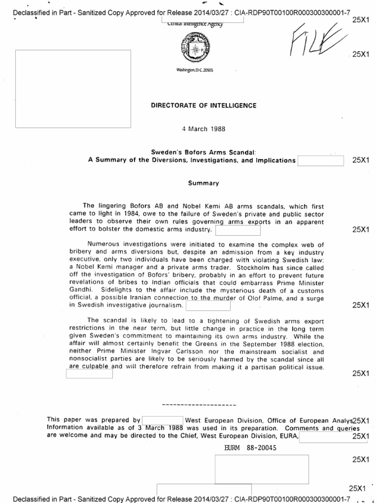 Sweden's Bofors Arms Scandal | PDF