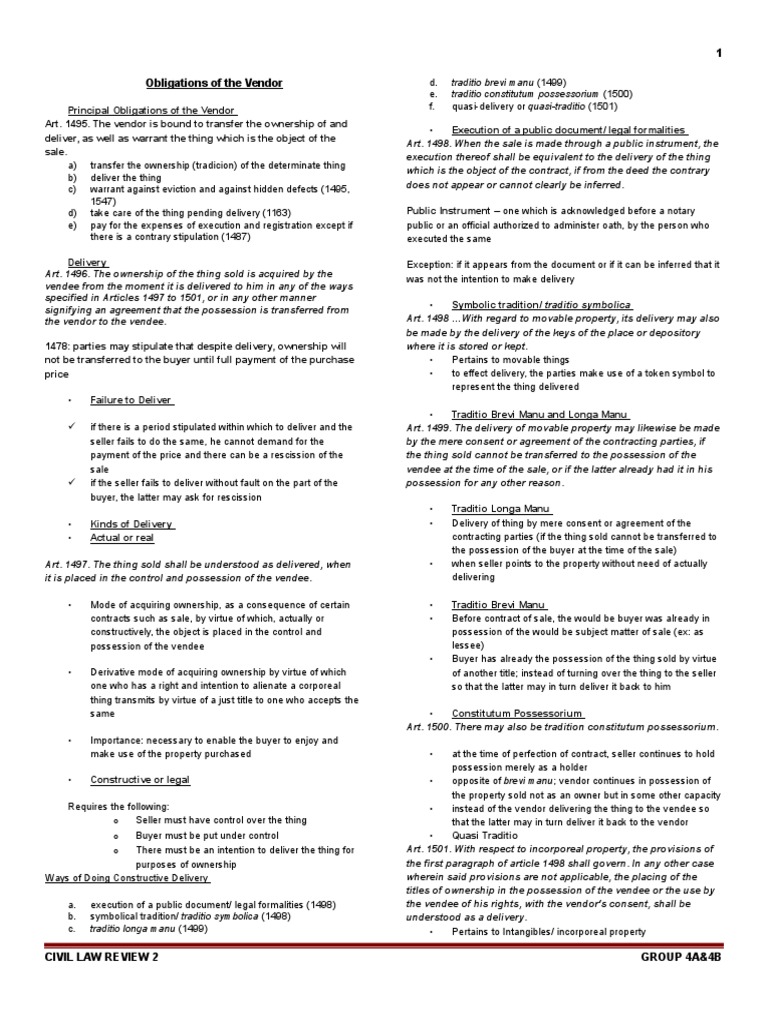 Handout | PDF | Implied Warranty | Private Law