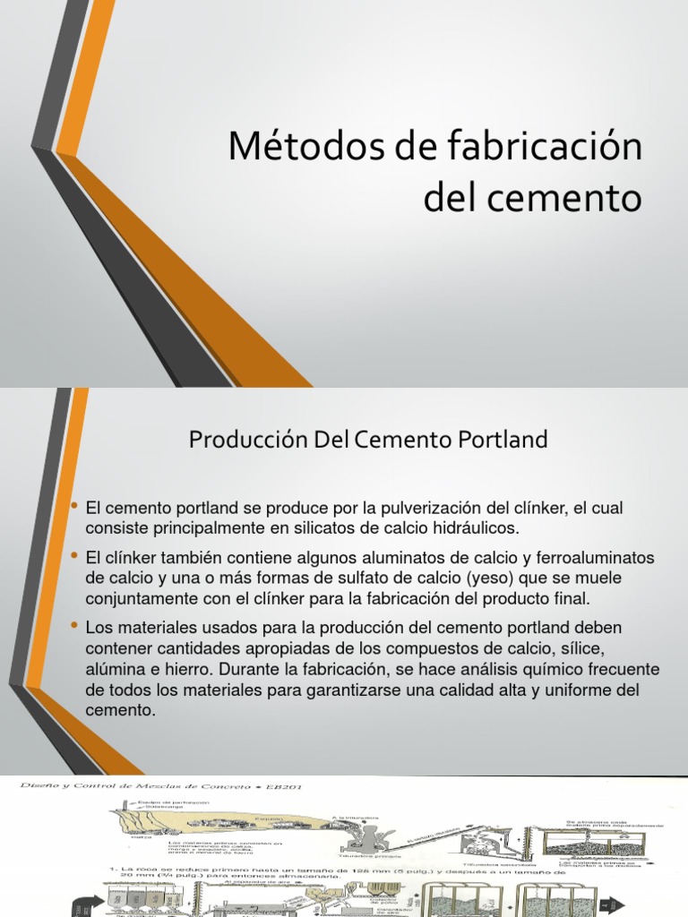 Métodos de Fabricación Del Cemento | PDF | Cemento | Procesos industriales
