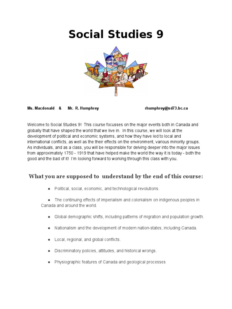 Socialstudies 9 Courseoutline | PDF | Curriculum | Cognition