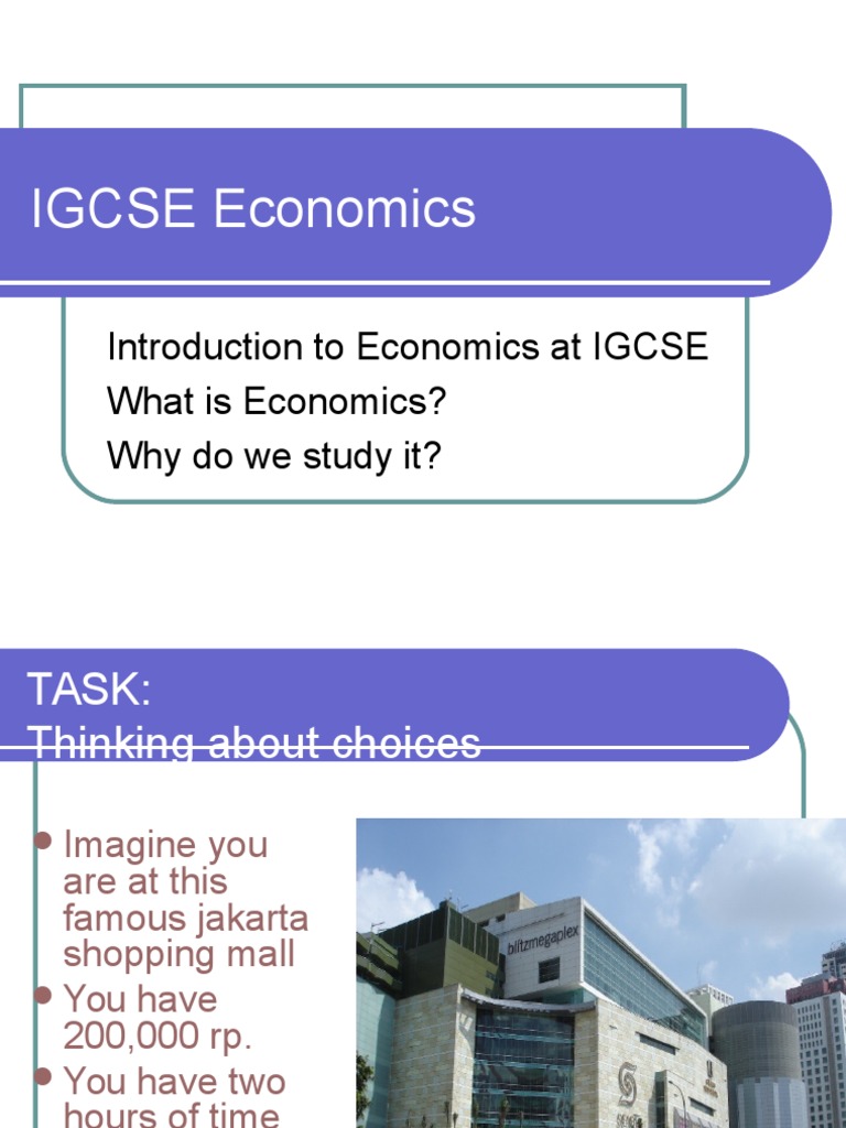 IGCSE Economics Intro | PDF | Economics | Economic Theories