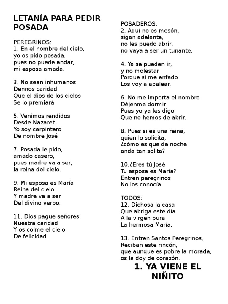 LETANÍA PARA PEDIR POSADA | PDF | María, madre de Jesús | Navidad