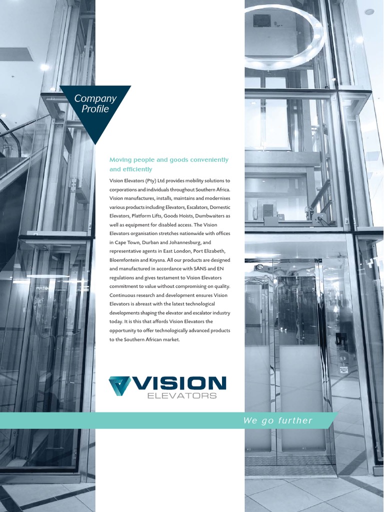 Vision Elevators Company Profile | PDF | Elevator | Safety
