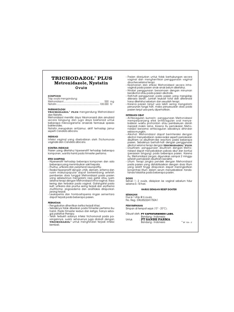 Insert Trichodazol Plus Ovula | PDF