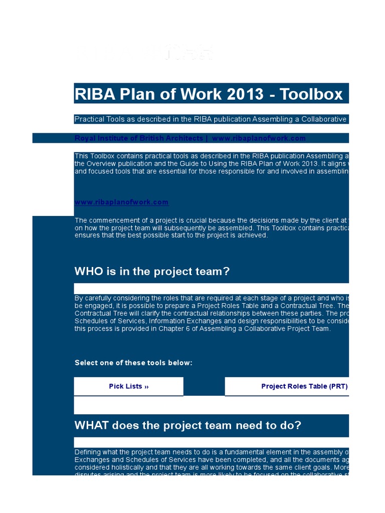 Appendix 10 RIBA Schedule of Multidisciplinary Services | PDF ...
