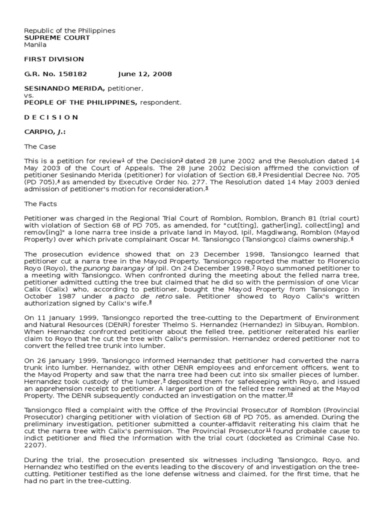 Supreme Court Ruling on PD 705 Violation | PDF | Theft | Complaint