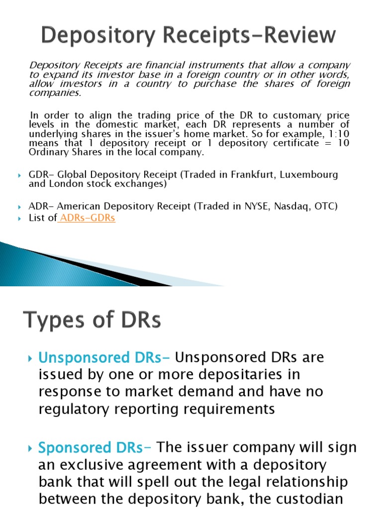ADR-GDR-IDR | American Depositary Receipt | Stock Market