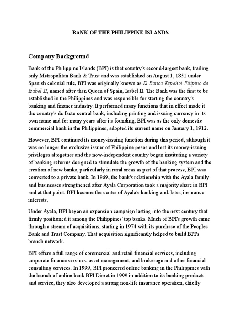 Bank of The Philippine Islands-Cis | PDF | Banks | Investing
