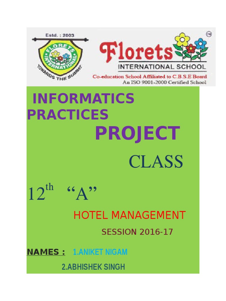 Informatics Practices: Project | PDF