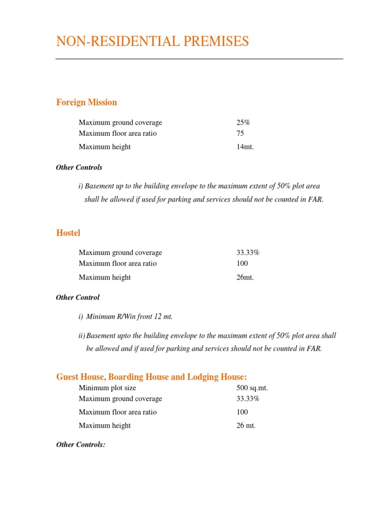 Non Residental Premises | PDF