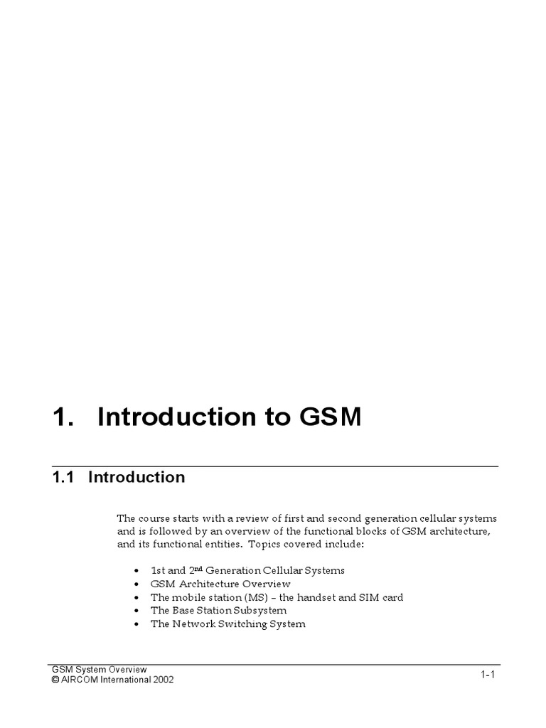 7 PDFsam GSM System Overview | PDF | Gsm | Telecommunications Standards