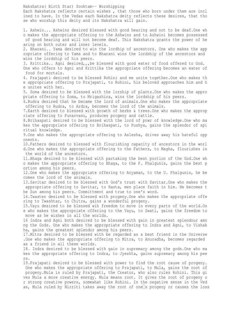 Nakshatra Devatas | PDF | Asian Mythology | Hindu Literature