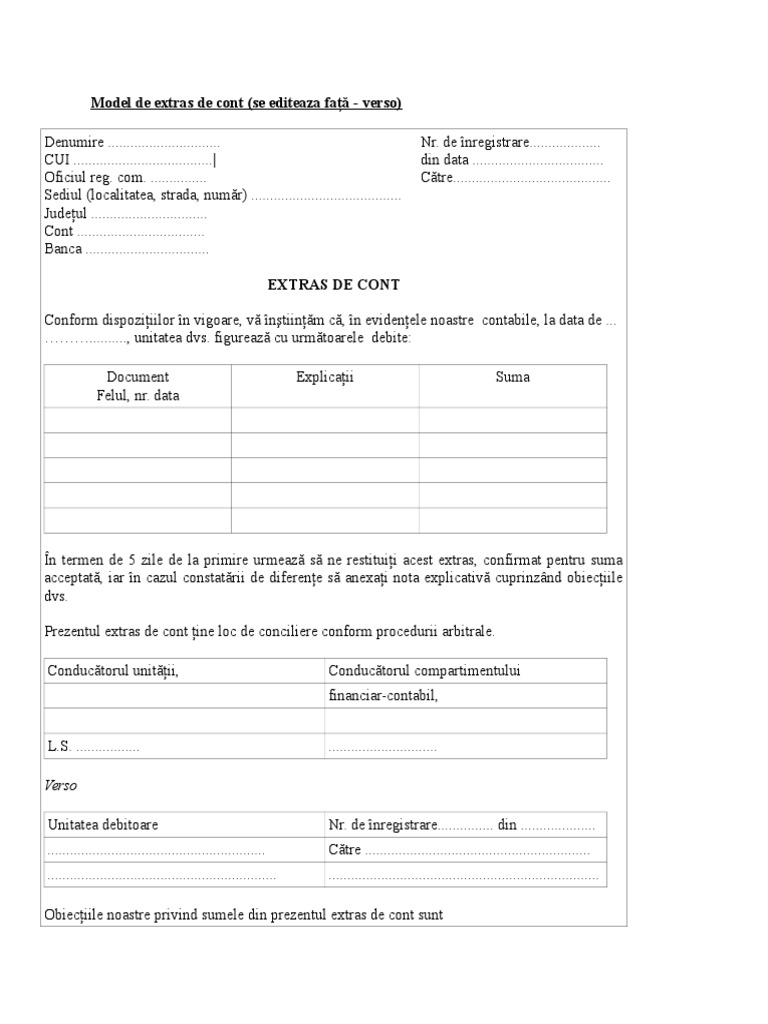 Model de Extras de Cont